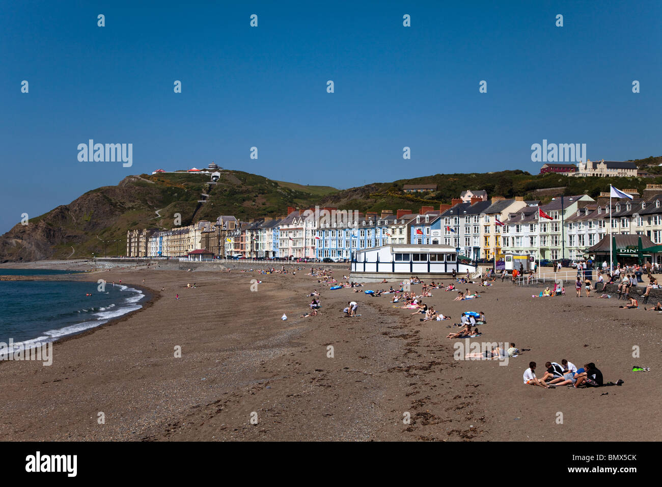 People on beach Aberystwyth Wales UK Stock Photo - Alamy