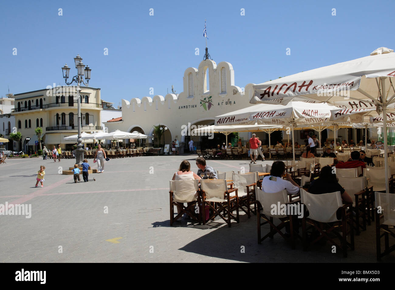 Eleftherias Square Old Town Kos on Kos Island Greece cafe bar ...