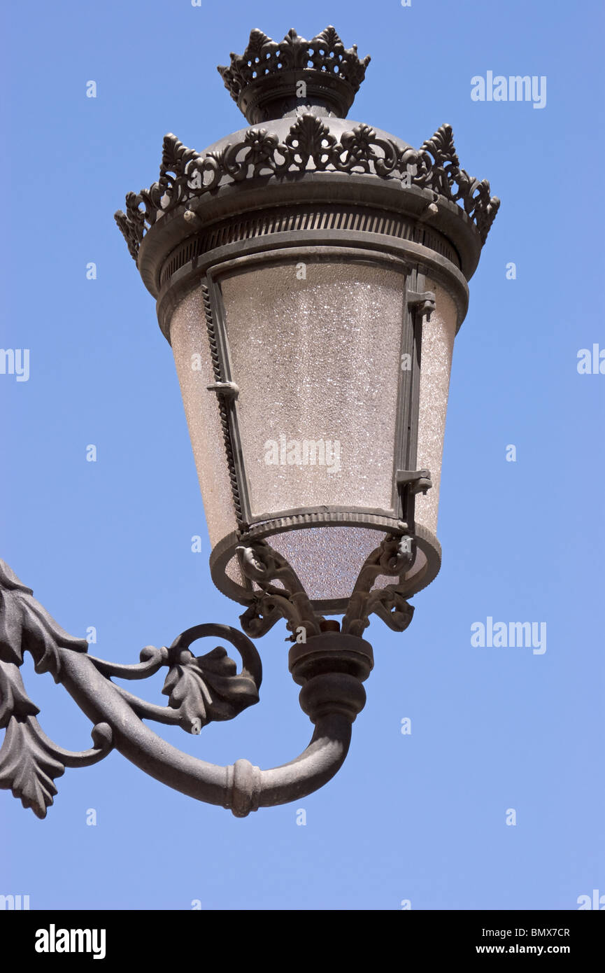 Old black street lamp in Valencia Stock Photo - Alamy