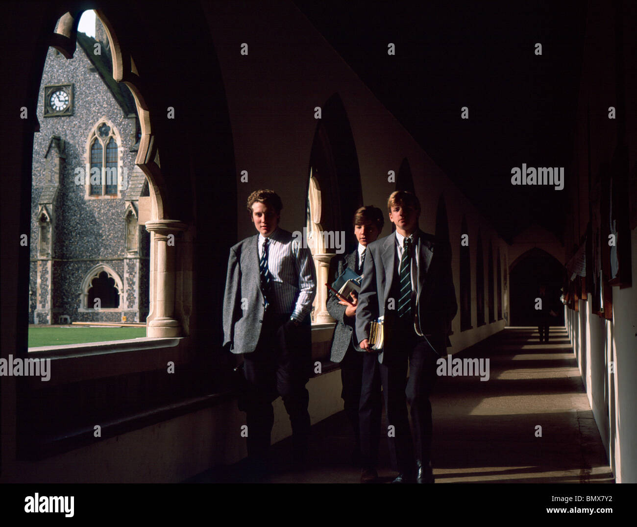 Lancing College cloisters, 1980's Stock Photo - Alamy