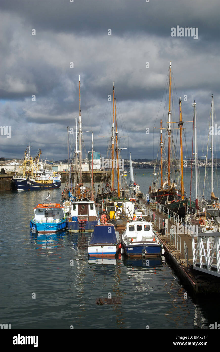 Brixham Devon UK Harbor Harbour Marina Pontoon Stock Photo - Alamy