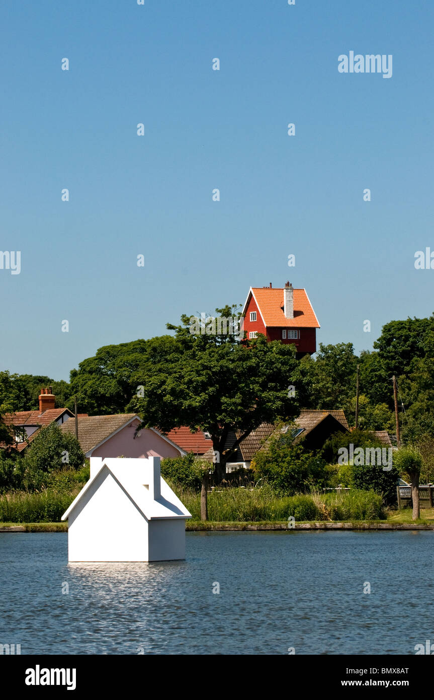 A replica of House in the Clouds floating in Thorpeness Meare in ...