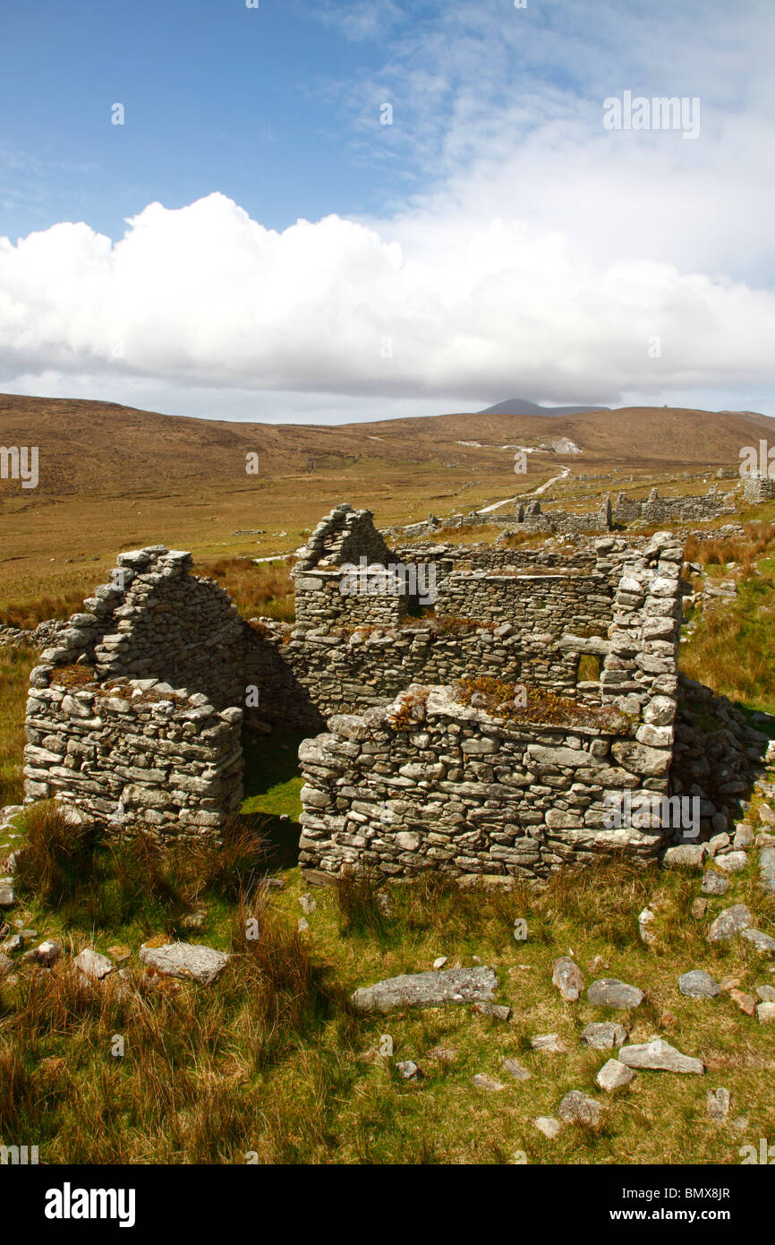 Deserted Abandoned Village caused by the potato famine ,Slievemore ...