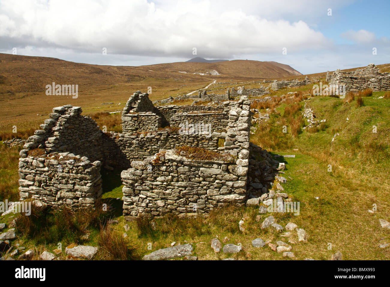Deserted Abandoned Village caused by the potato famine ,Slievemore ...
