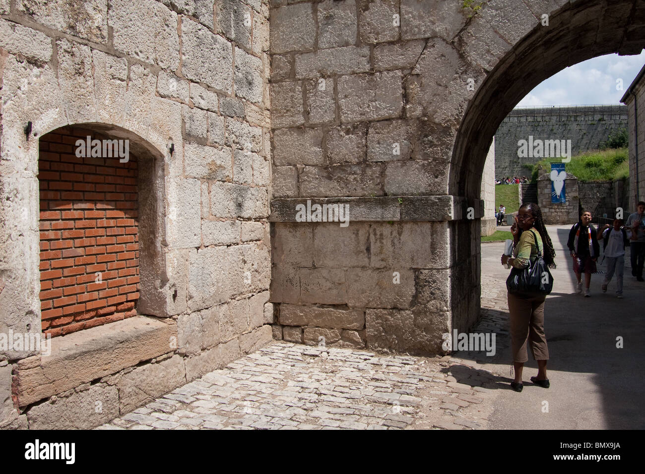 fortress castle citadel stone arch archway vauban Stock Photo - Alamy