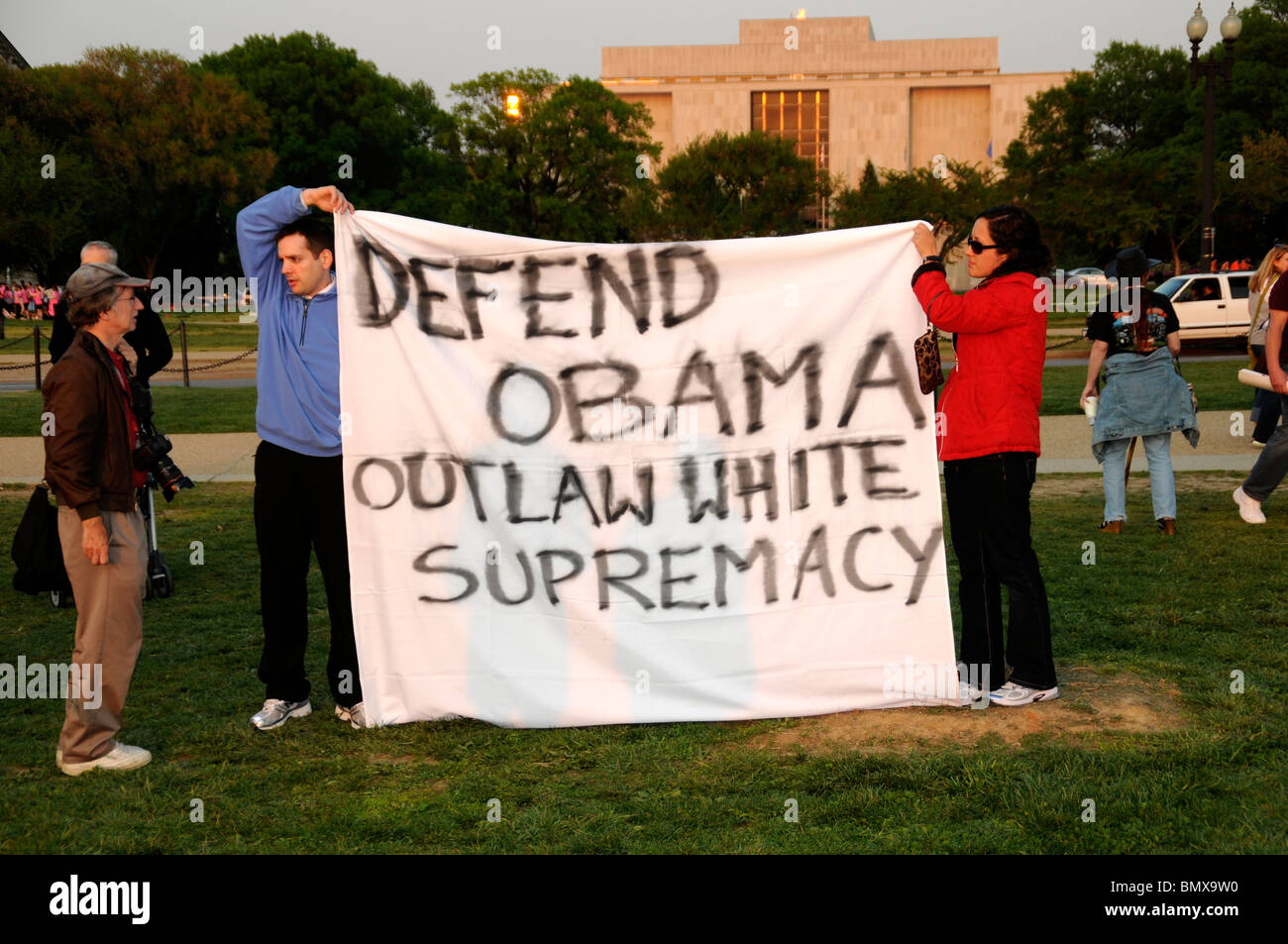 Protesters demonstrating against the Tea Party in Washington, DC Stock ...