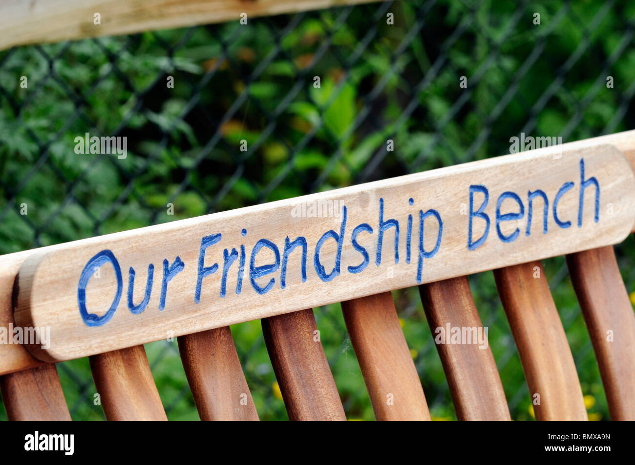Our Friendship Bench Stock Photo - Alamy