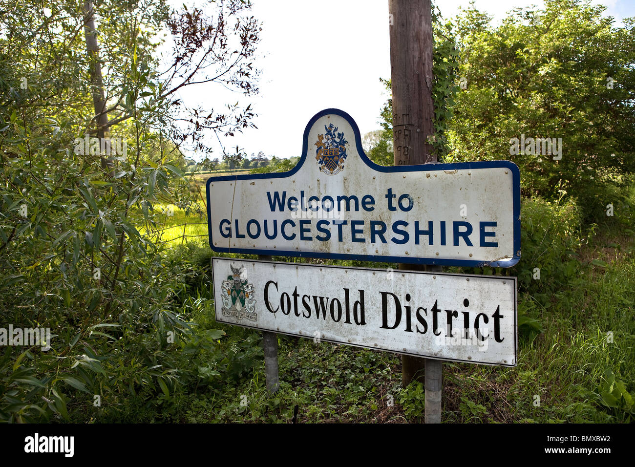 Sign for Gloucestershire and Cotswold District Stock Photo - Alamy