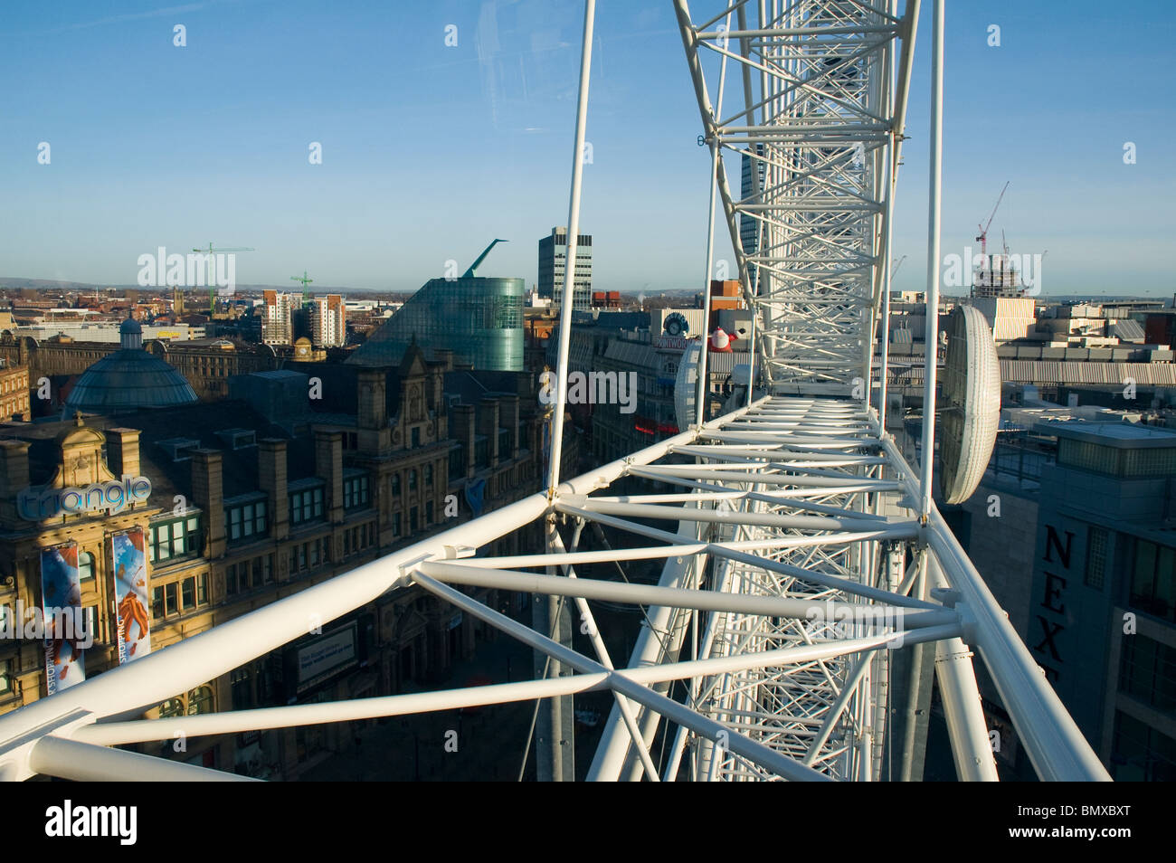 The Urbis building from the Wheel of Manchester, Exchange Square ...