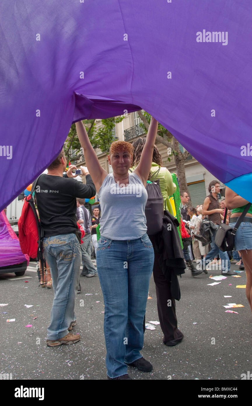 Paris, France, Public Events, People Celebrating at the Gay Pride ...