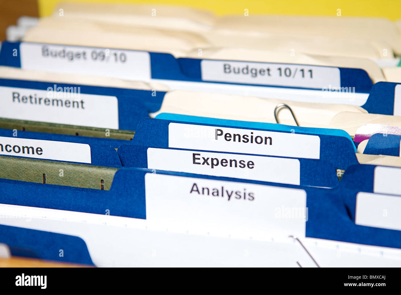 Filing cabinet full of business folders and documents Stock Photo - Alamy