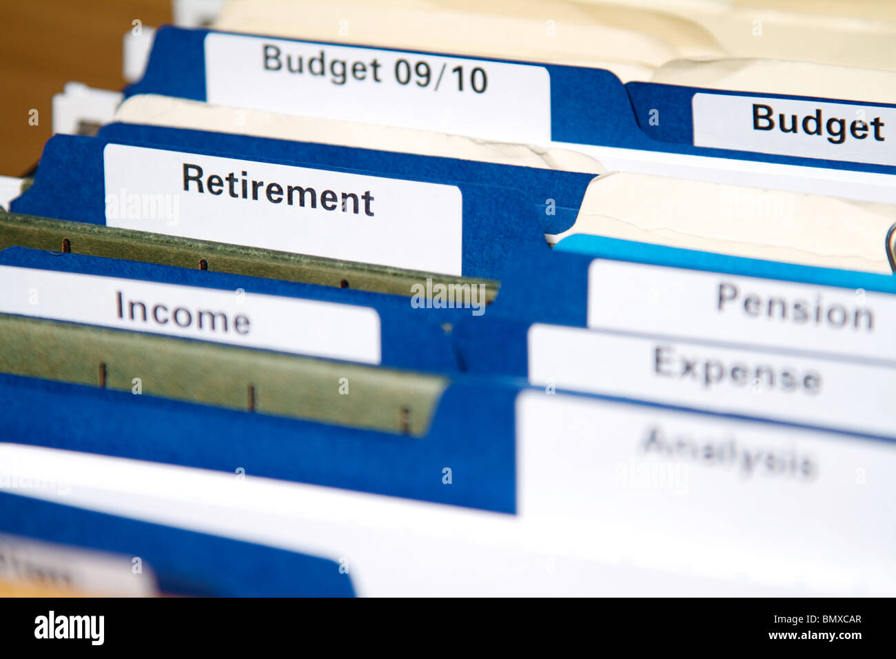 Filing cabinet full of business folders and documents Stock Photo - Alamy