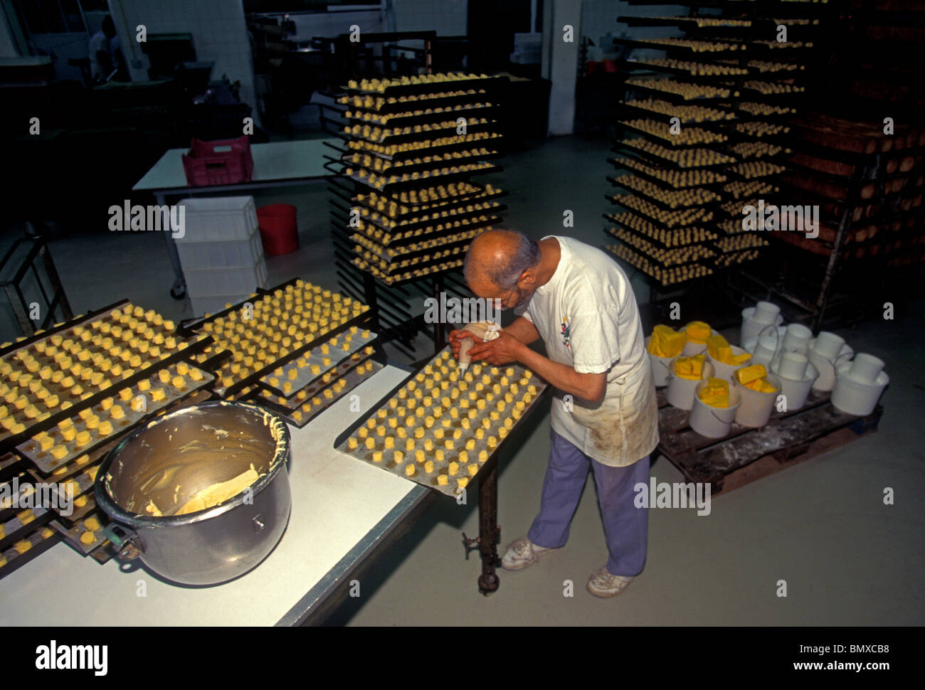 Belgian man, employee, worker, working, baker, baking biscuits ...