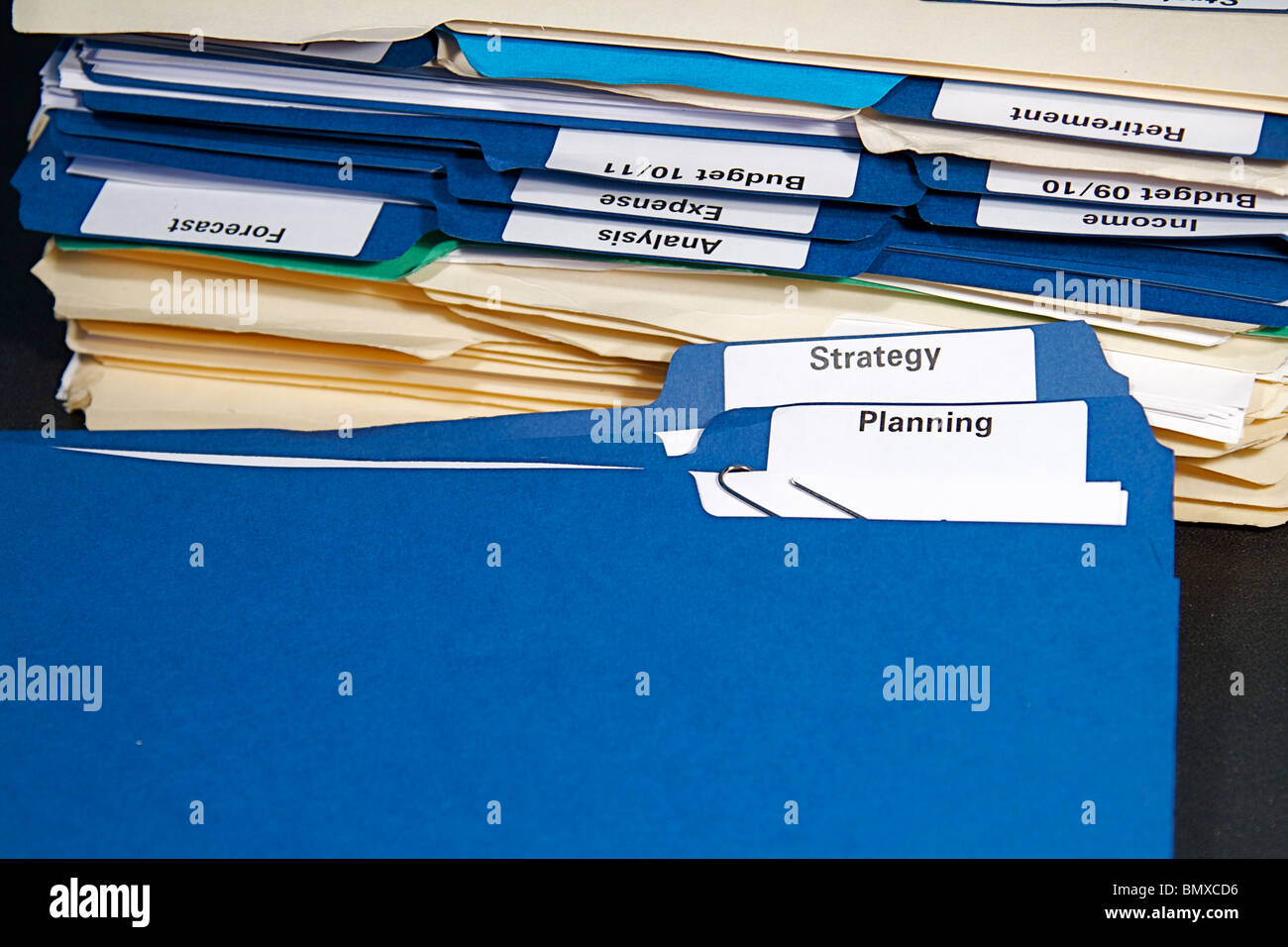 Filing cabinet full of business folders and documents Stock Photo - Alamy