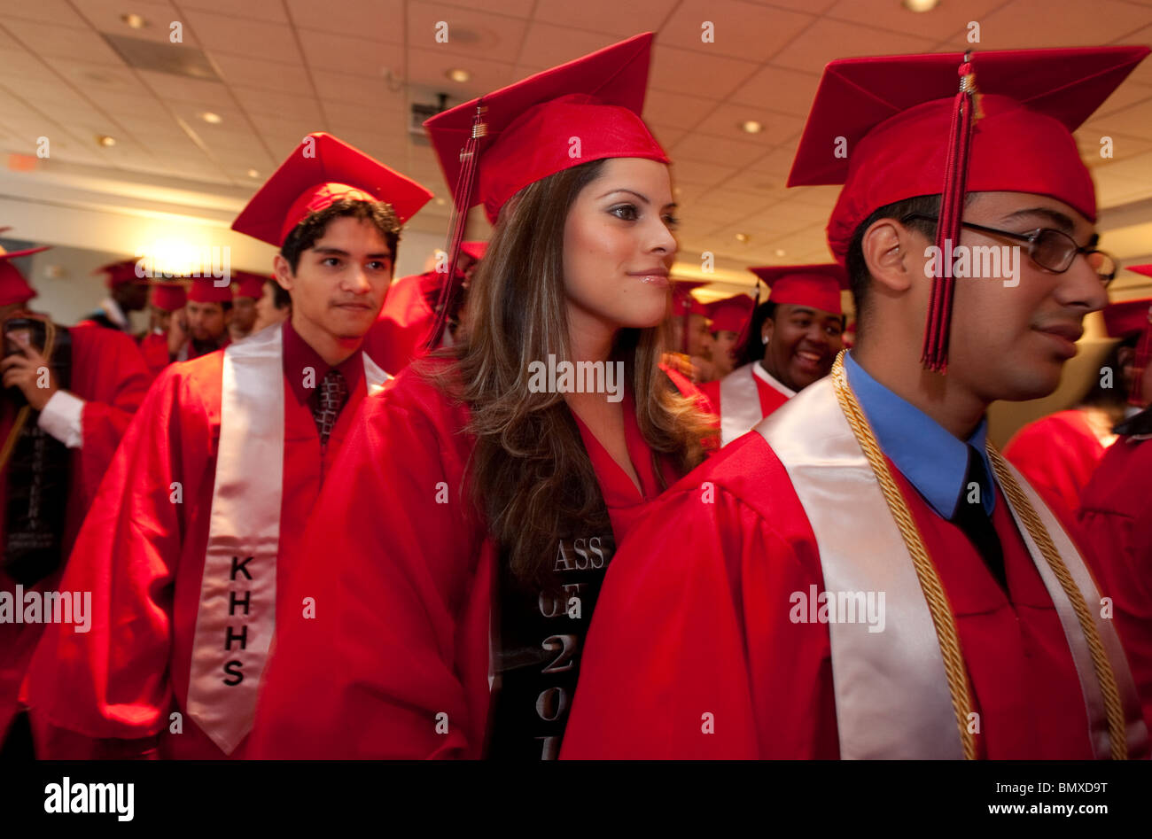 High school graduation ceremony at KIPP Academy, a nationally ...
