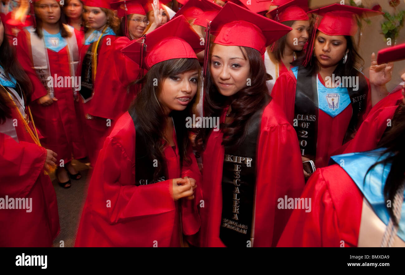 High school graduation ceremony at KIPP Academy, a nationally ...