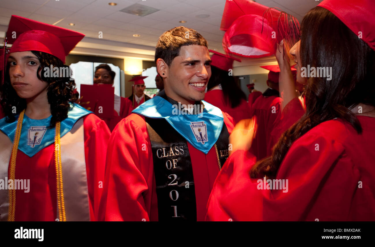 High school graduation ceremony at KIPP Academy, a nationally ...