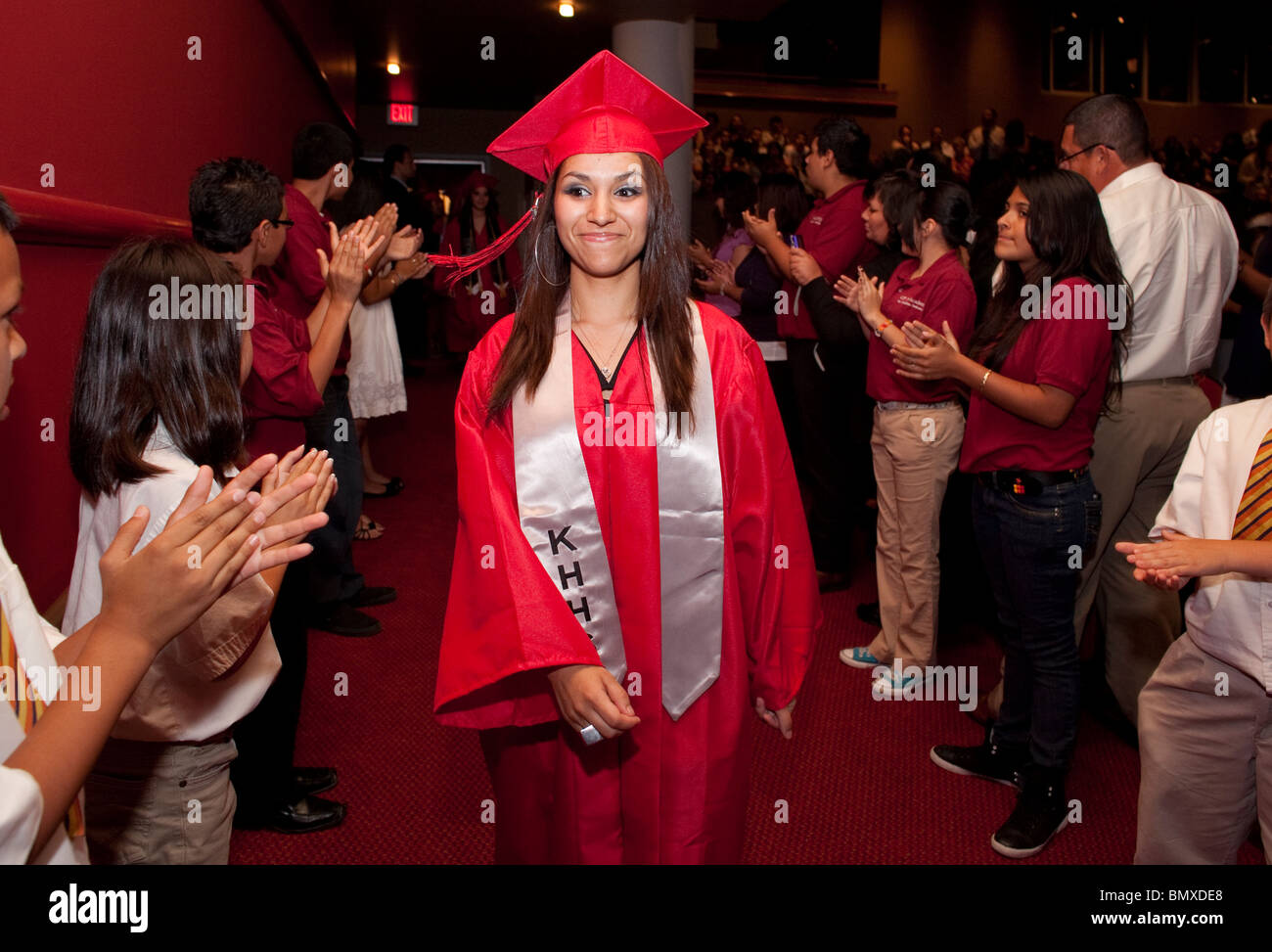 High school graduation ceremony at KIPP Academy, a nationally ...