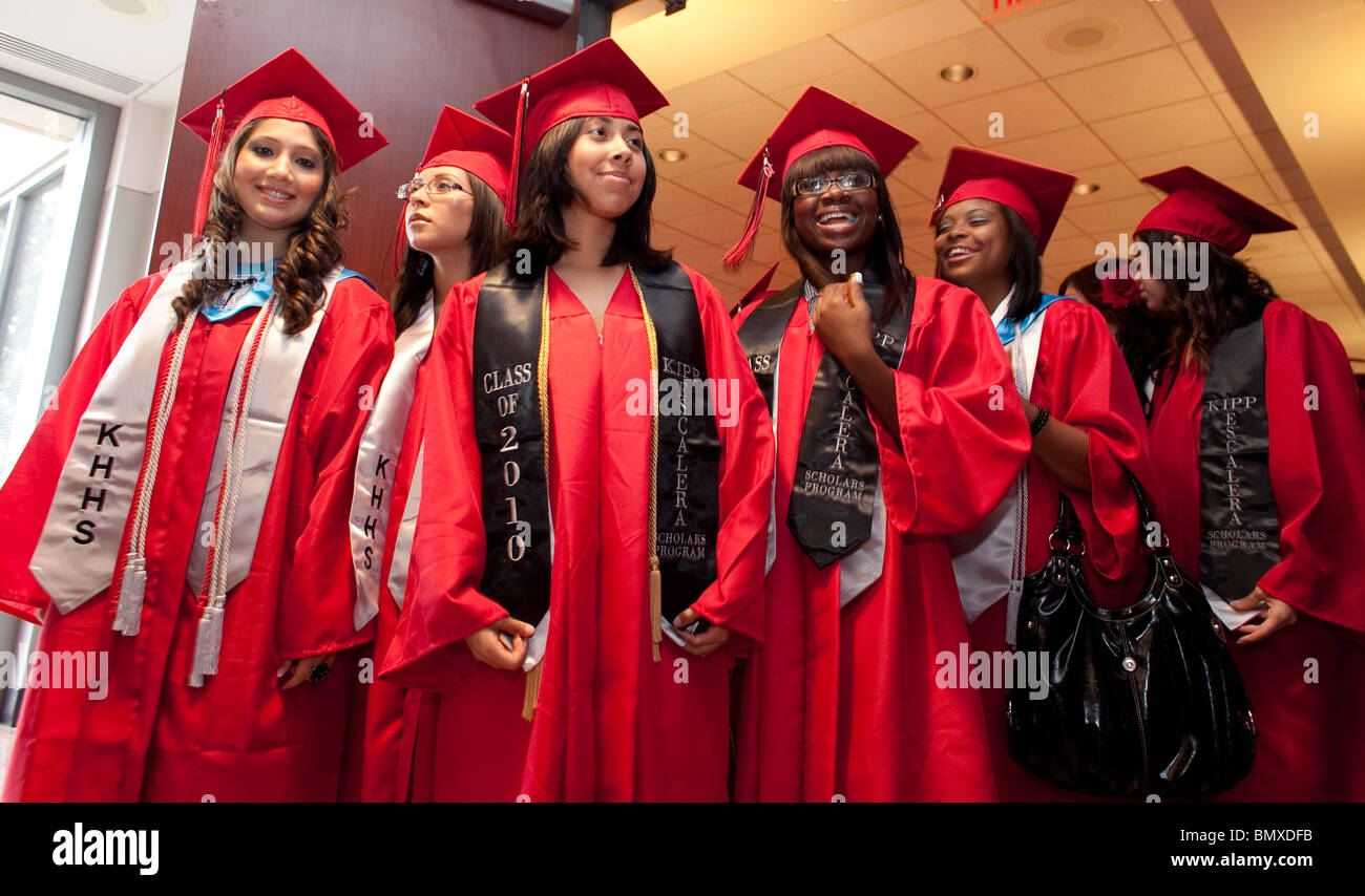 High school graduation ceremony at KIPP Academy, a nationally ...