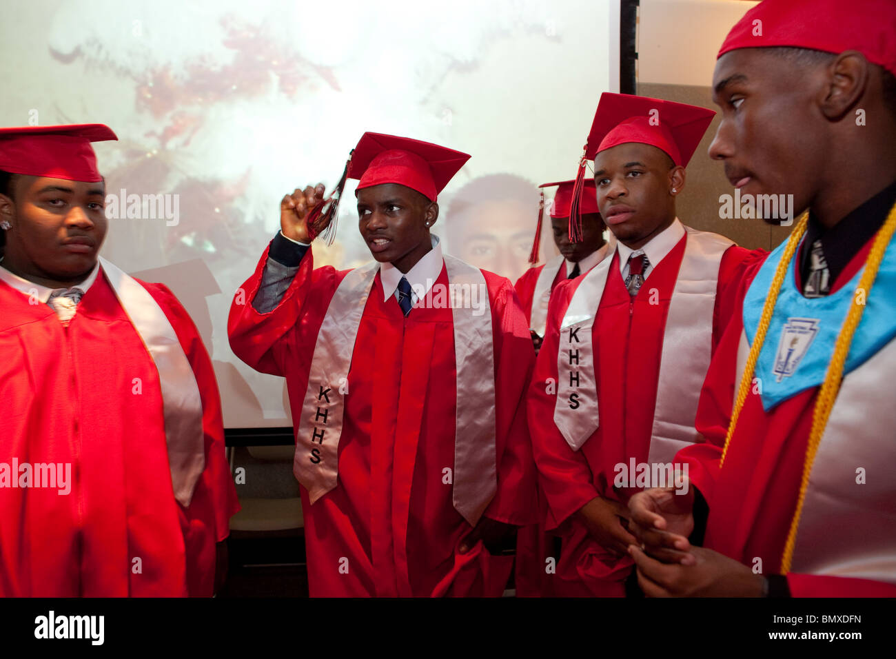 High school graduation ceremony at KIPP Academy, a nationally ...