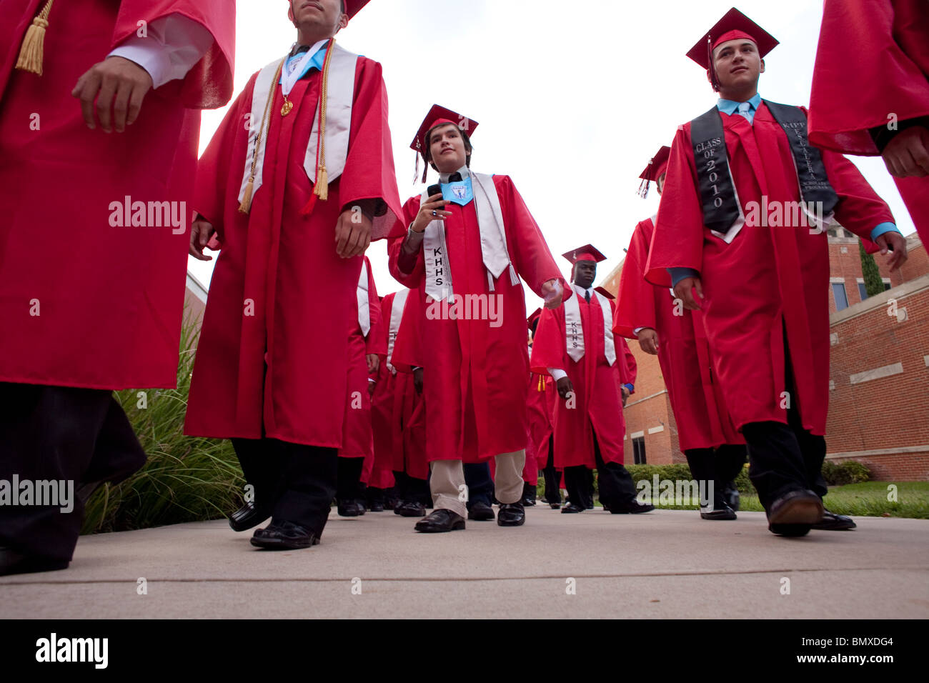 High school graduation ceremony at KIPP Academy, a nationally ...
