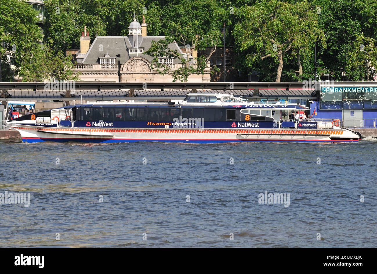 Thames Clippers, Embankment pier, London, United Kingdom Stock Photo ...