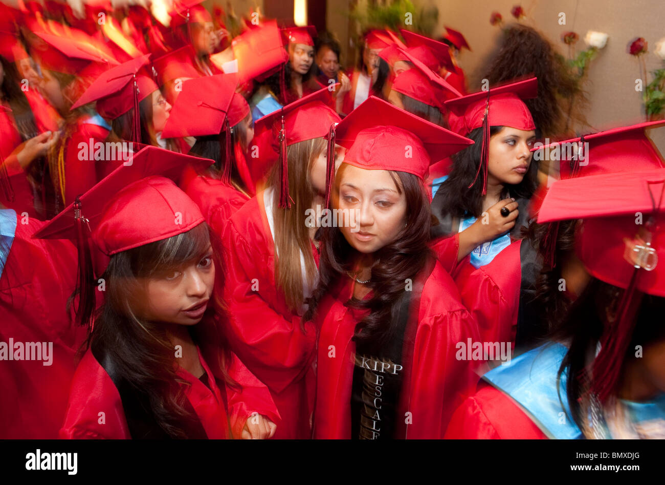 High school graduation ceremony at KIPP Academy, a nationally ...