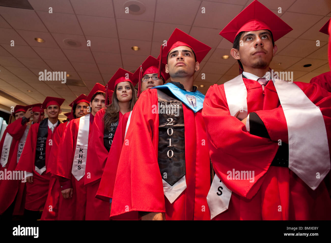High school graduation ceremony at KIPP Academy, a nationally ...