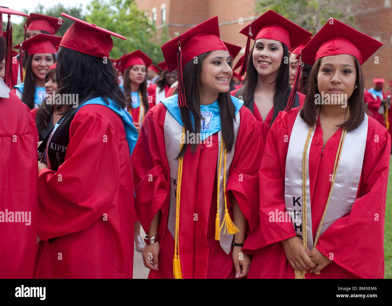 High school graduation ceremony at KIPP Academy, a nationally ...