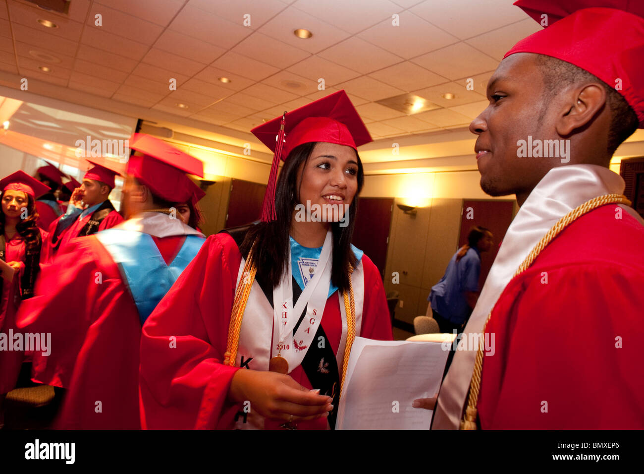 High school graduation ceremony at KIPP Academy, a nationally ...