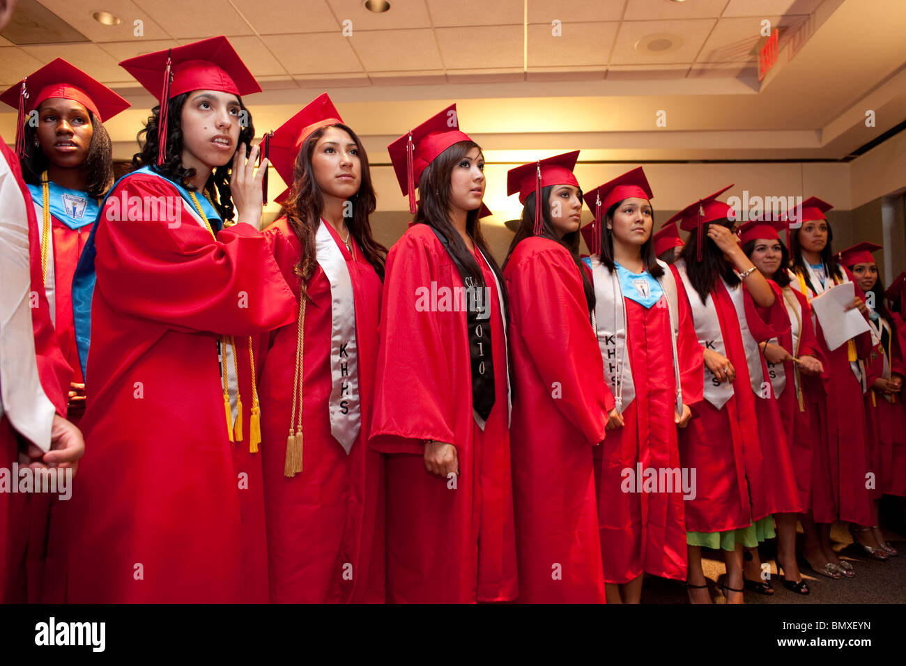 High school graduation ceremony at KIPP Academy, a nationally ...