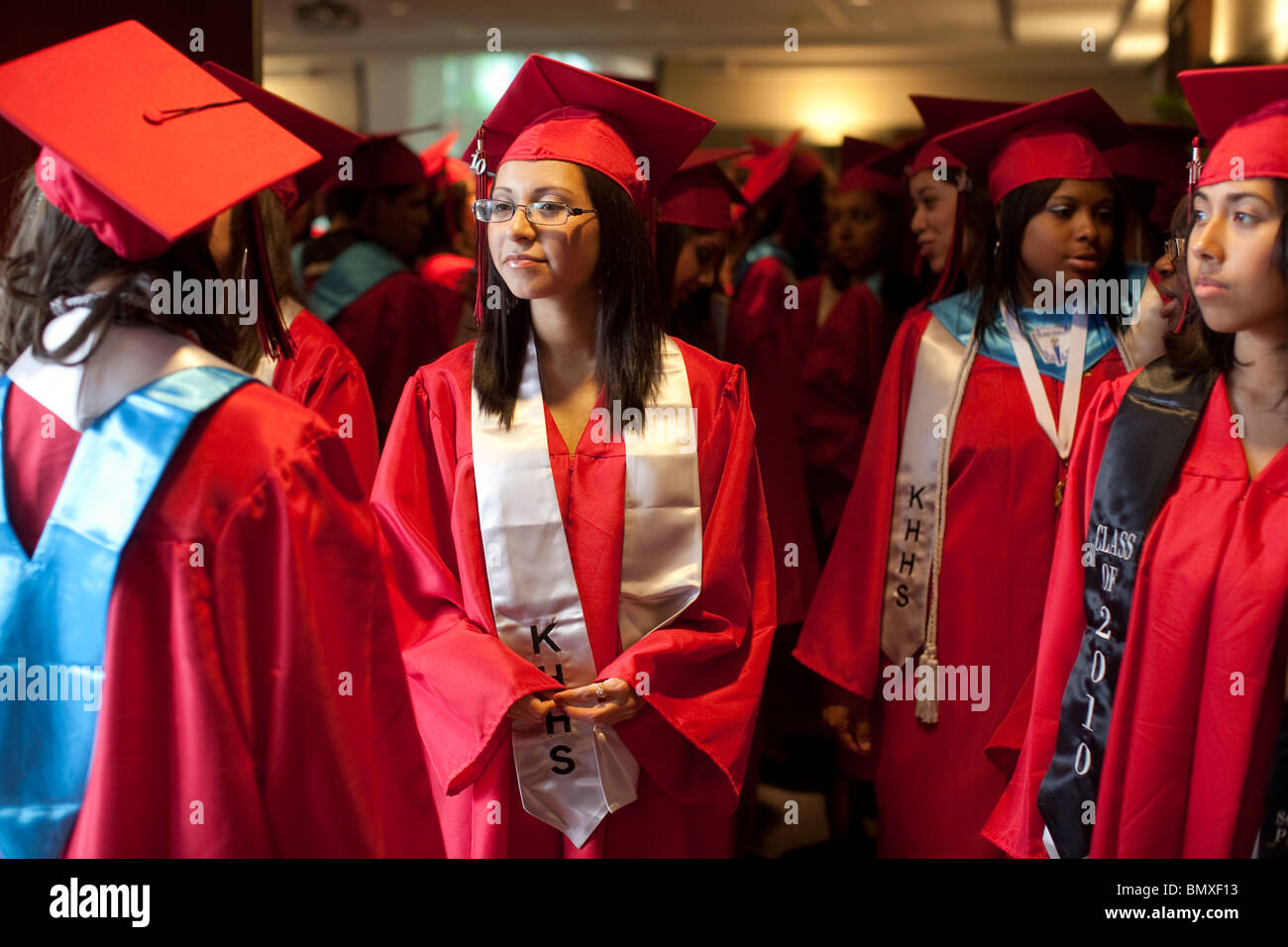 High school graduation ceremony at KIPP Academy, a nationally ...