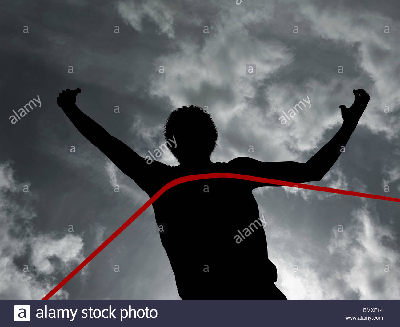 Running Finish Line Silhouette Stock Photos & Running Finish Line ...