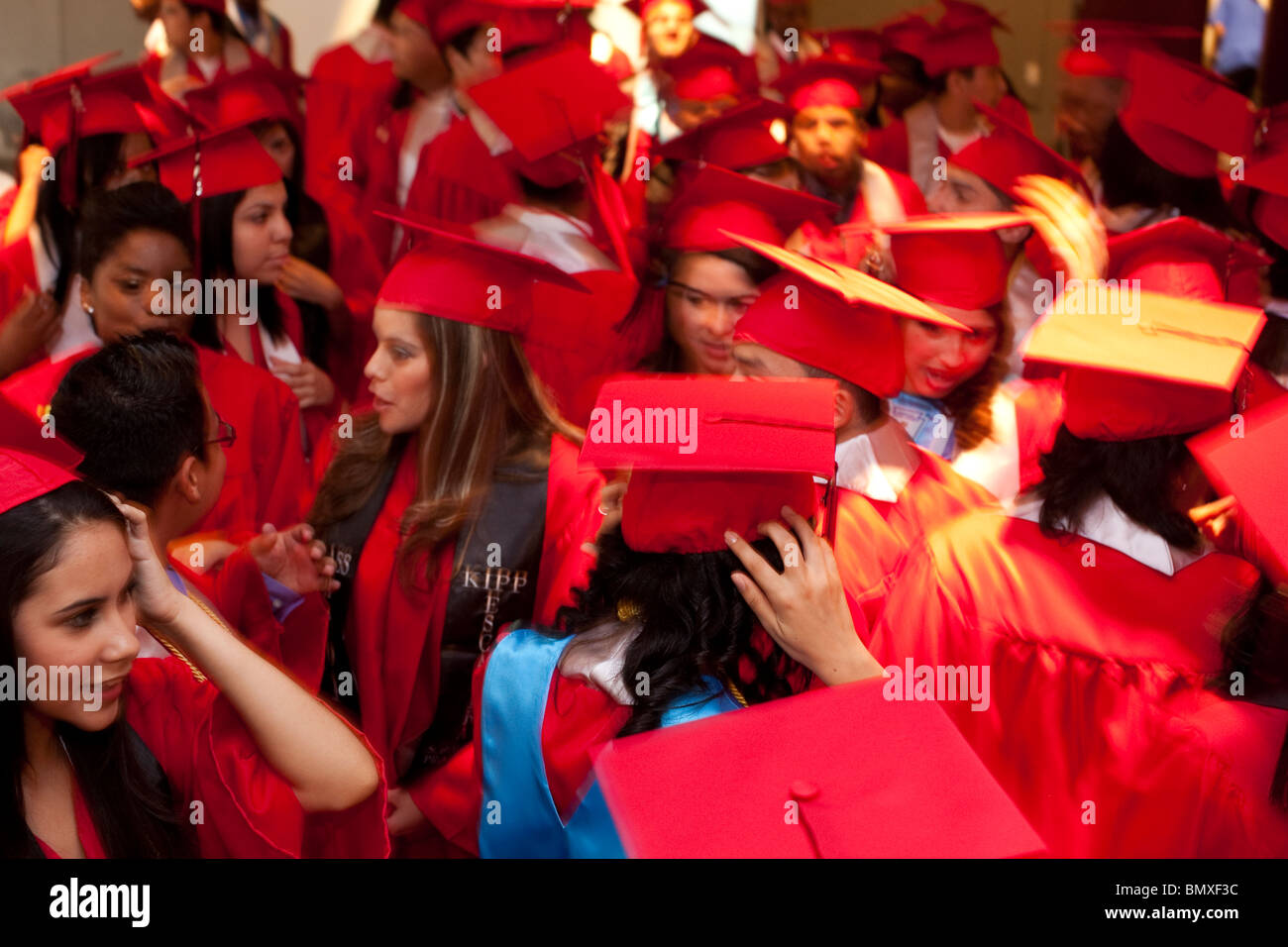 High school graduation ceremony at KIPP Academy, a nationally ...