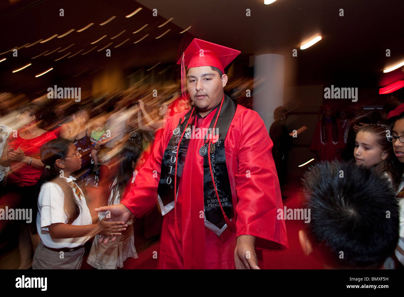 High school graduation ceremony at KIPP Academy, a nationally ...