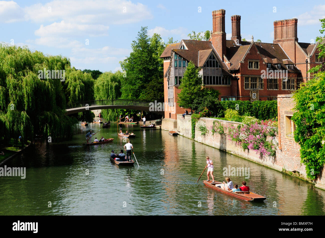 Punting on The River Cam by the Jerwood Library at Trinity Hall College ...