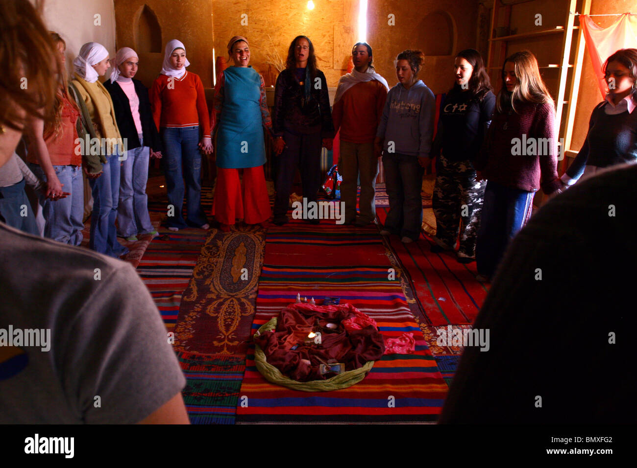 Arab and Jewish Israeli youth gathered for the interfaith Sulha Peace ...