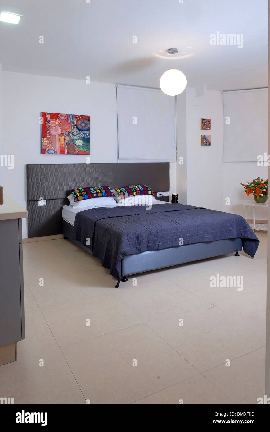 Bedroom with Double Bed Stock Photo - Alamy