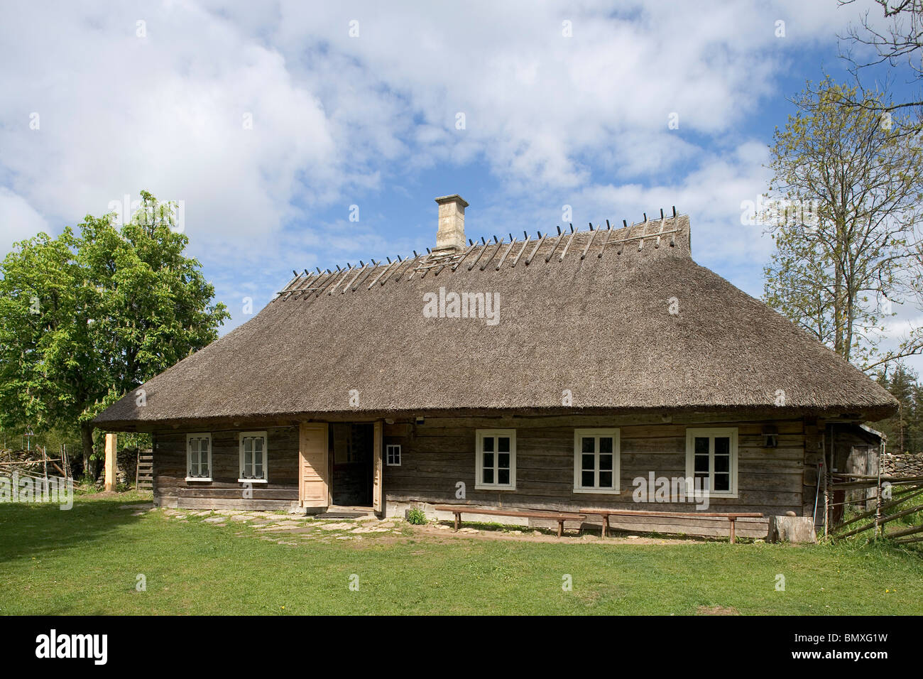 Estonia,Saaremaa Island,Mihkli,farm Museum,typical houses Stock Photo ...