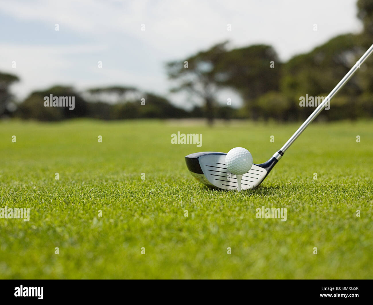 Golf ball on golf course, close up Stock Photo - Alamy