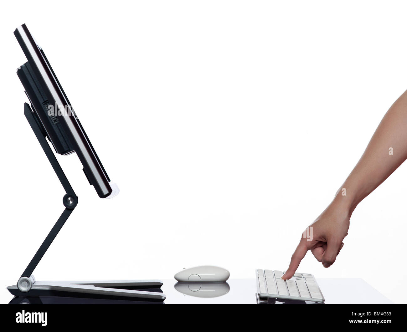 communication between human hand and a computer display monitor on ...