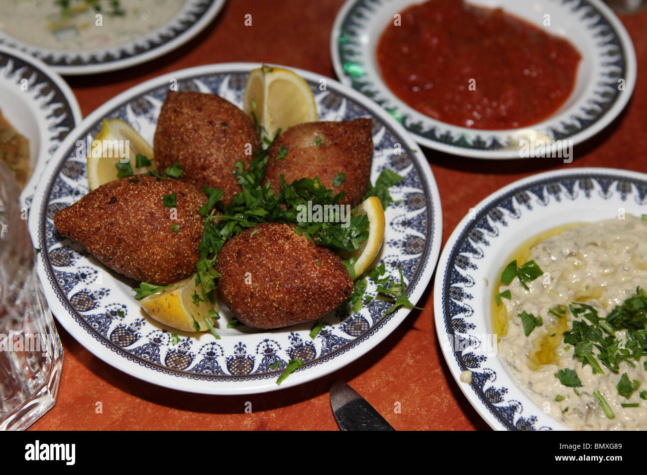 A set with Middle Eastern salads and appetizers Stock Photo - Alamy