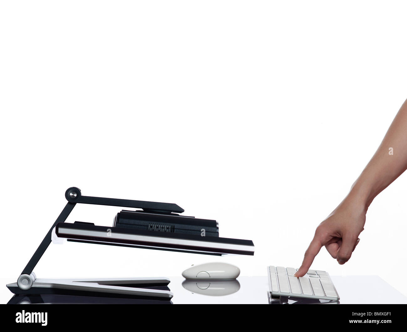 communication between human hand and a computer display monitor on ...