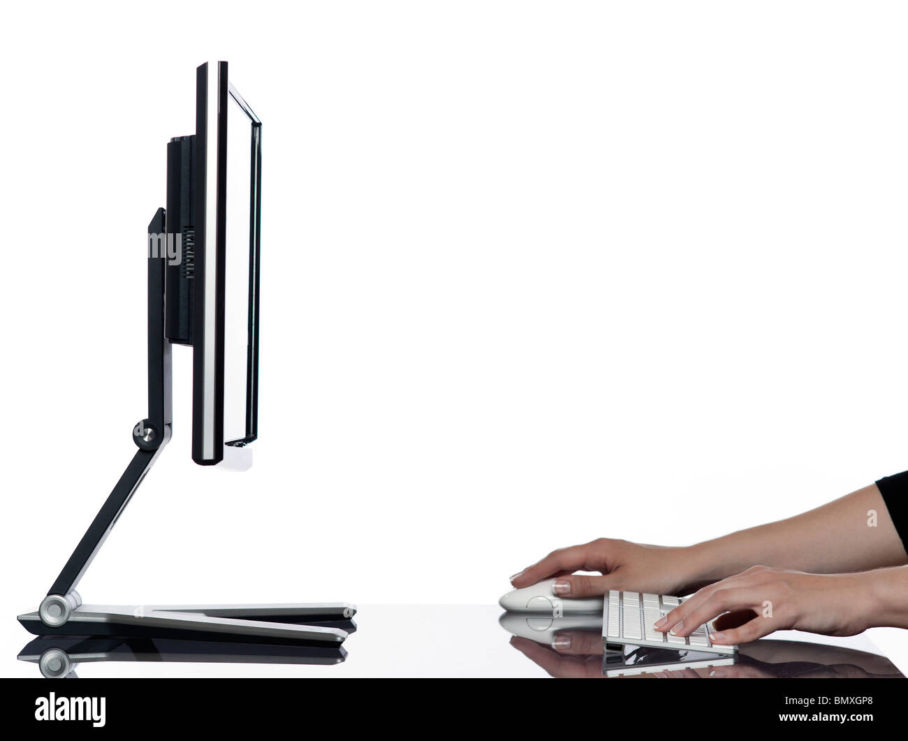 communication between human hand and a computer display monitor on ...