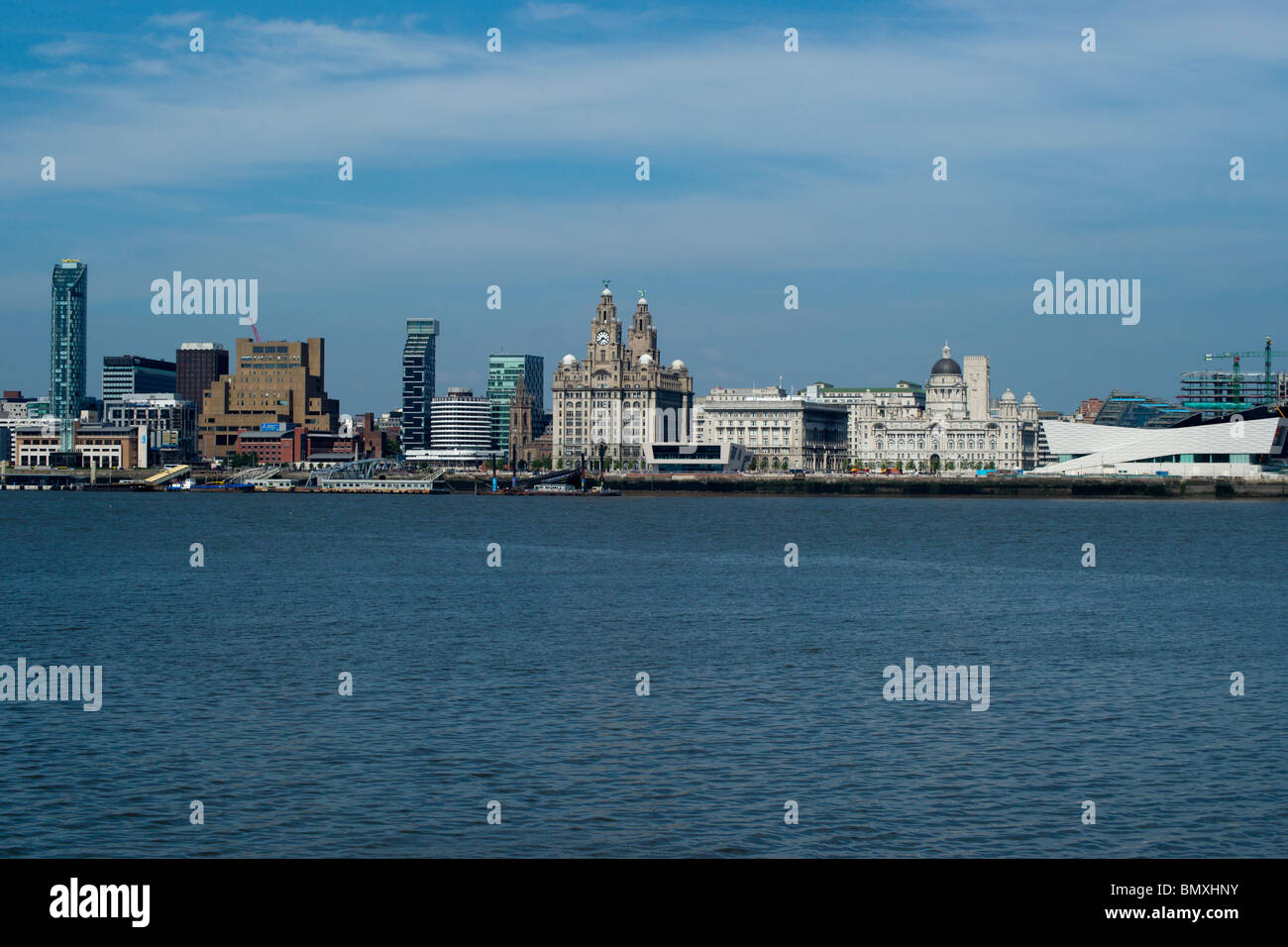 Liverpool water front and River Mersey Stock Photo - Alamy
