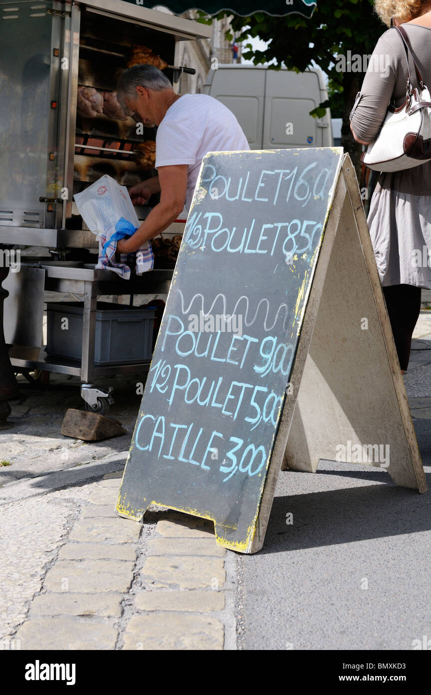 Stock photo of a chalkboard sign outside a street vendors stall selling ...