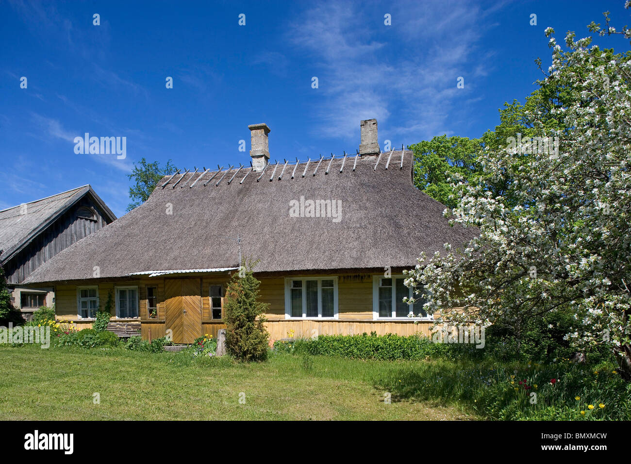 Estonia,Muhu Island,Koguva,Open Air Museum,traditional houses,wooden ...