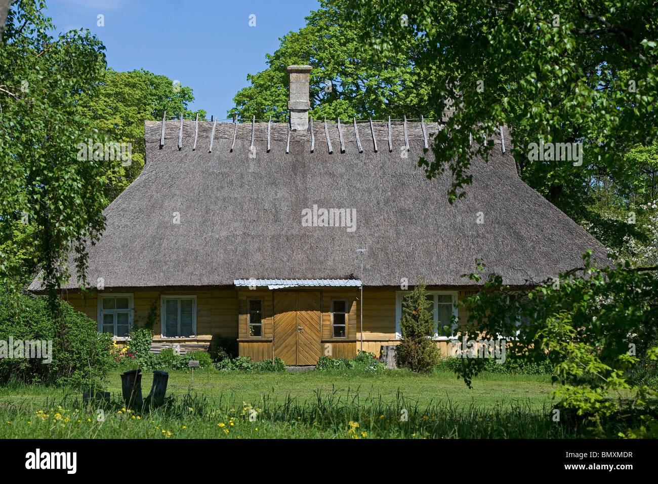 Estonia,Muhu Island,Koguva,Open Air Museum,traditional houses,wooden ...