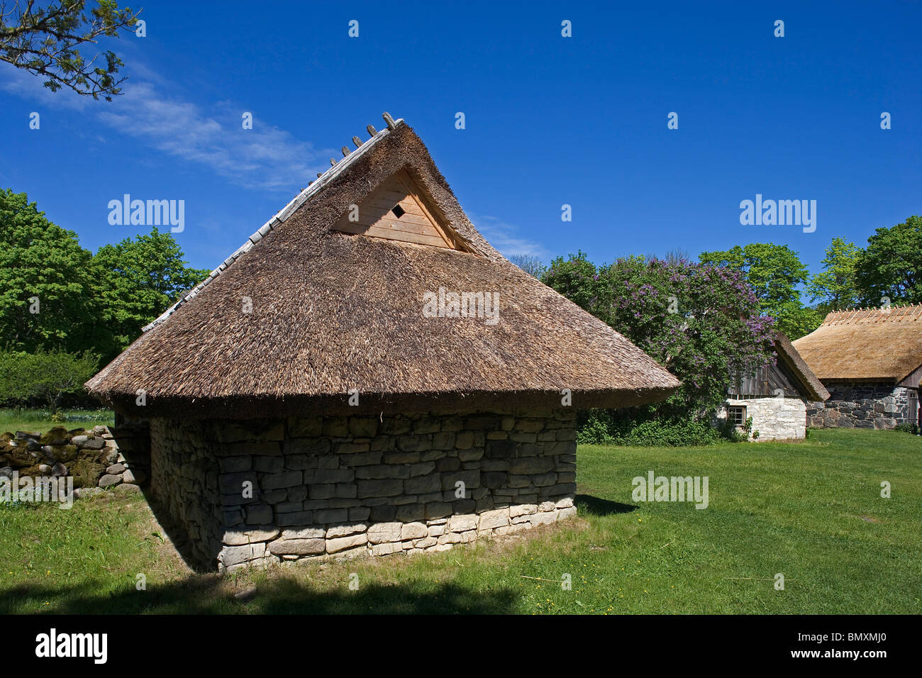 Estonia,Muhu Island,Koguva,Open Air Museum,traditional houses,wooden ...