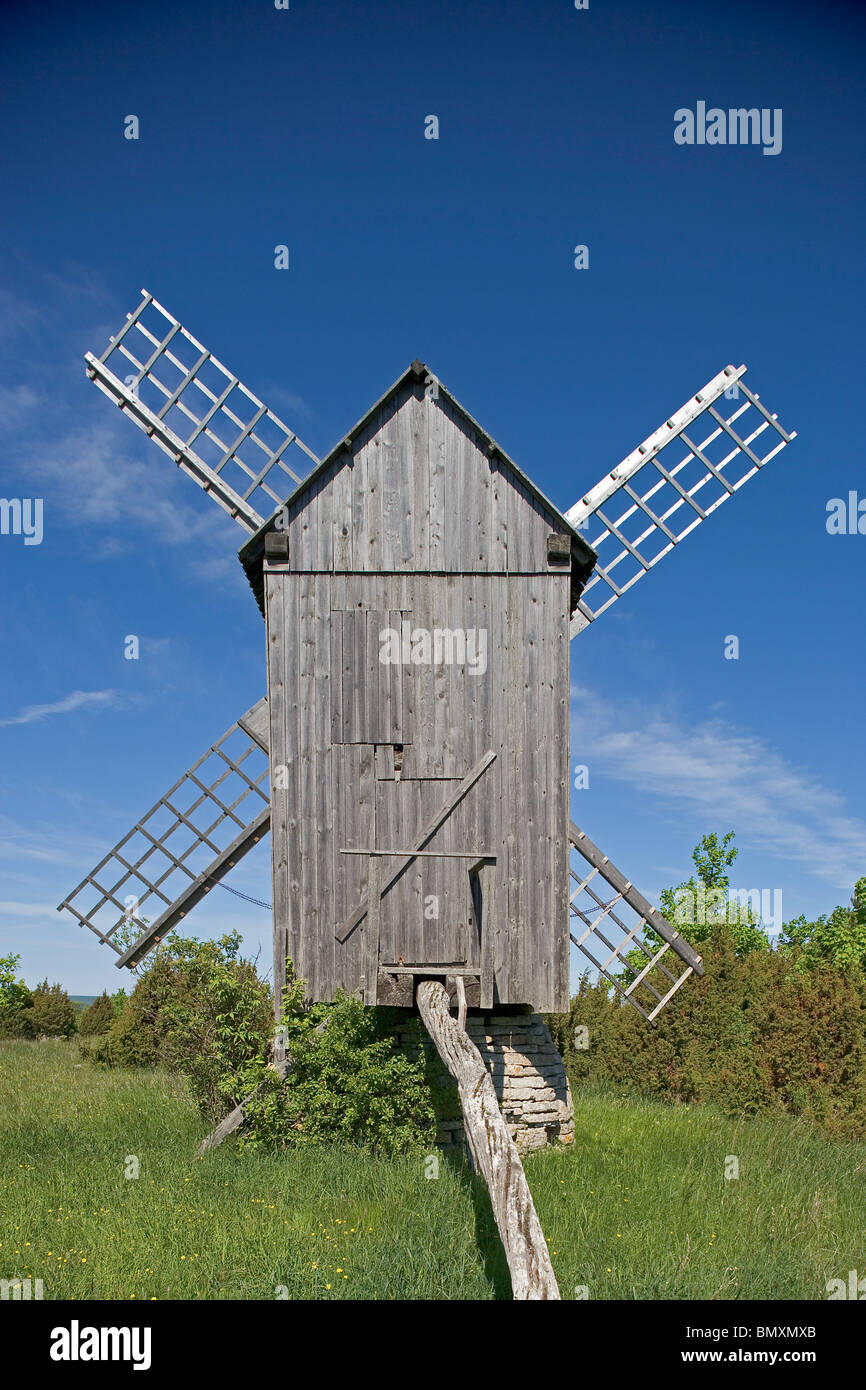 Estonia,Muhu Island,Koguva,Open Air Museum,windmill,wooden Stock Photo ...